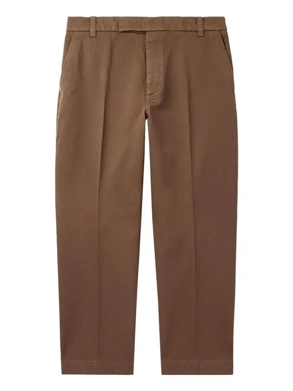 Thom Browne Utility Tapered Cotton-twill Trousers - Brown
