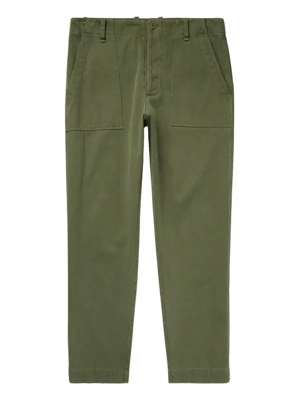 THE ROW Valerio Slim-fit Cotton-twill Trousers - Green