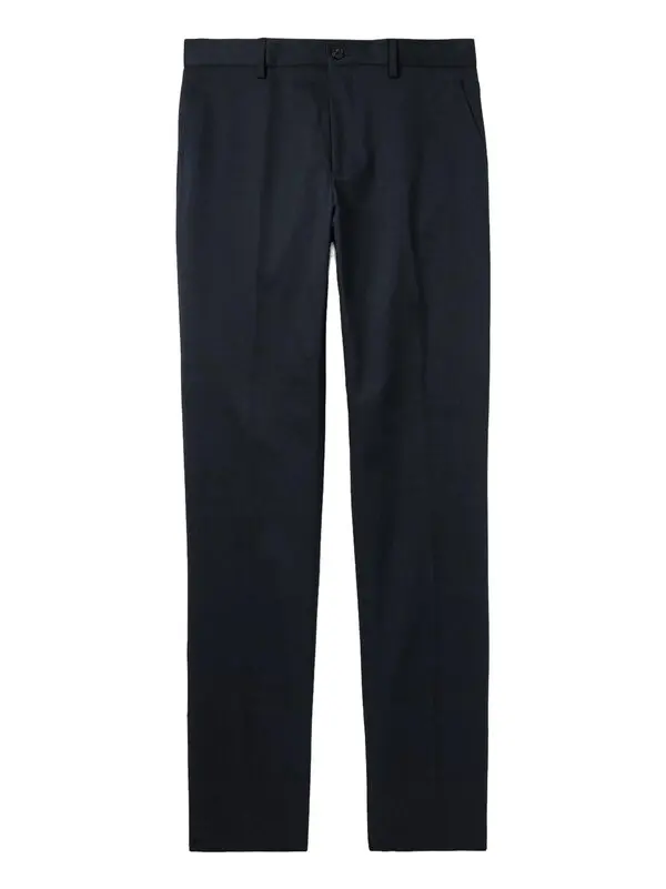 Etro Roma Slim-fit Straight-leg Stretch-cotton Twill Trousers - Blue