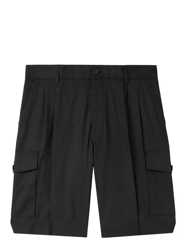 Dolce & Gabbana Straight-leg Stretch-cotton Gabardine Shorts - Black