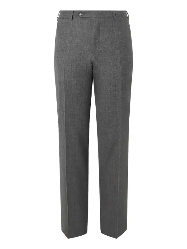 Canali Straight-leg Wool-flannel Suit Trousers - Gray