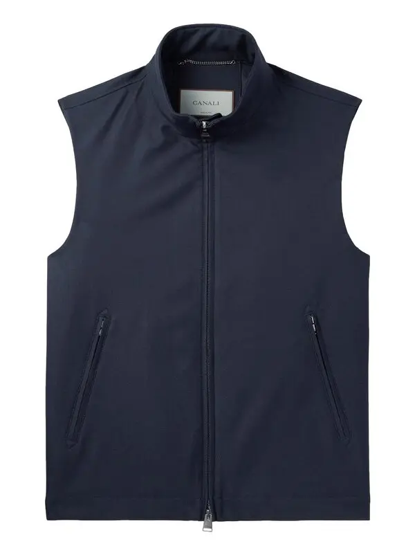 Canali Aston Padded Shell Zip-up Gilet - Blue