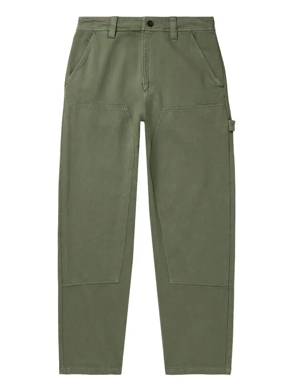 A.p.c. Gustav Straight-leg Organic Cotton-twill Trousers - Green