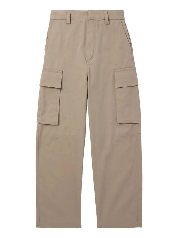 Bottega Veneta Wide-leg Cotton-twill Cargo Trousers - Gray