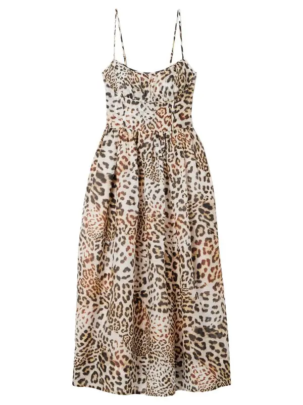 Cara Cara Alba Leopard-print Midi Dress - Animal Print