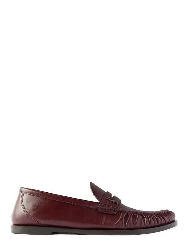 Saint Laurent Laurent Leather Loafers - Burgundy