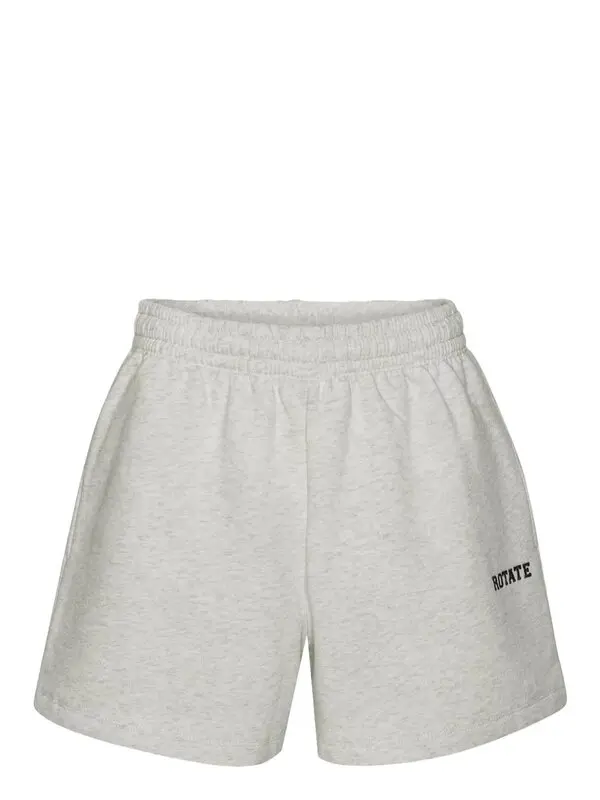 ROTATE BY BIRGER CHRISTENSEN Elasticated Organic Cotton Shorts - Grey