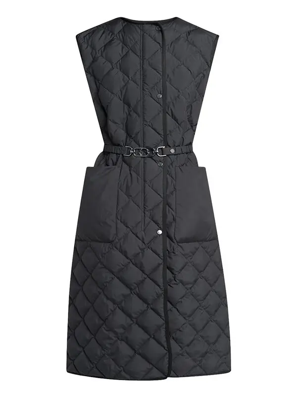 Moncler Butor Diamond-quilted Long Down Vest - Black
