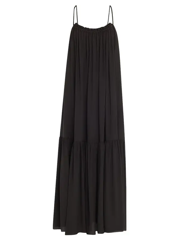 Michael Kors Gathered Backless Maxi Dress - Black
