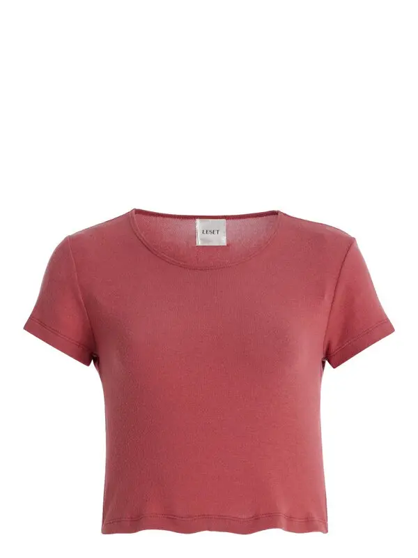 LESET Lauren Cropped T-shirt - Red