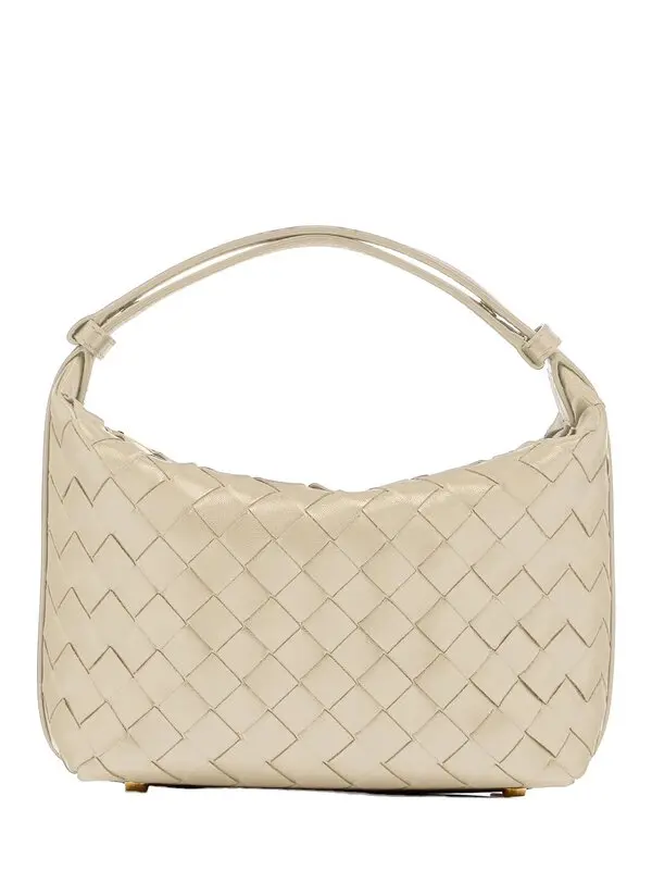 Bottega Veneta Wallace Intrecciato Leather Mini Bag - White