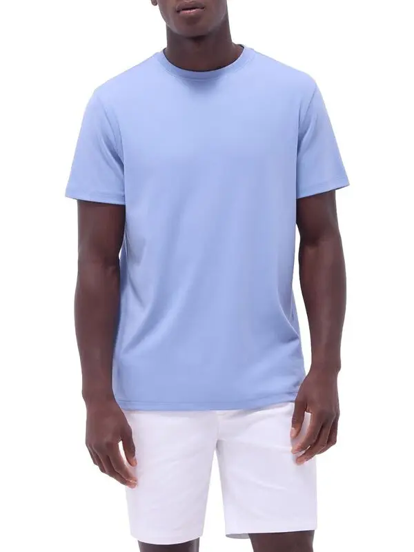 Bugatchi Hank Solid Pima Cotton T-shirt - Air Blue