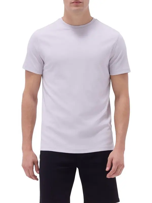 Bugatchi Hank Solid Pima Cotton T-shirt - Platinum