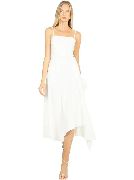 SECRET PON-PON Rosetta Embroidered Cotton Poplin Dress - Off-white