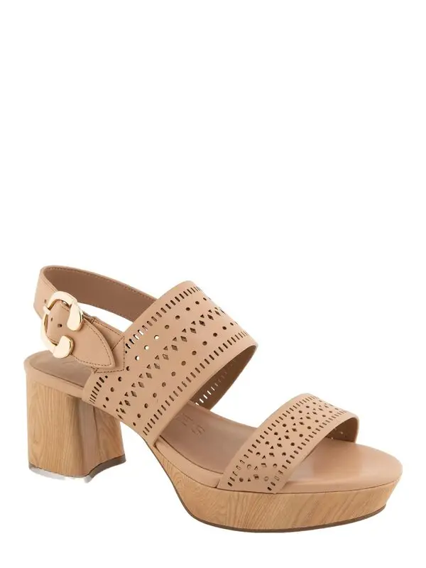 Aerosoles Perforated Slingback Platform Sandal - B79 Beige Bisque Per