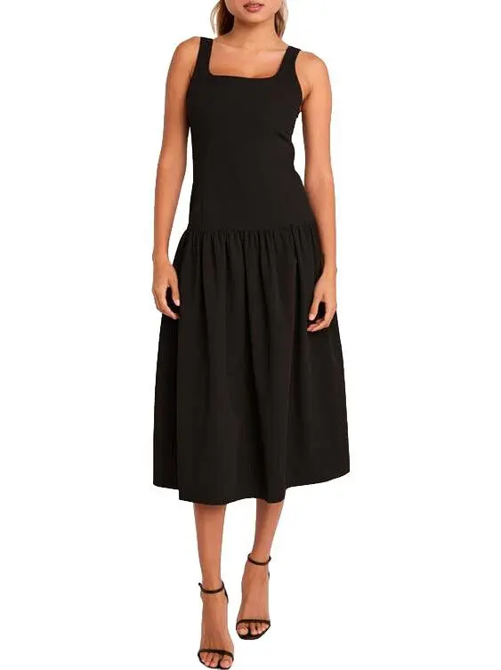 Endless Rose Drop Waist Midi Dress - Black