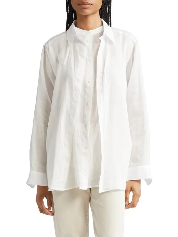 TOTEME Double Collar Button-up Shirt - White