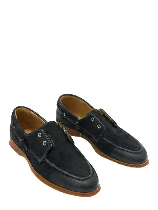 John Varvatos Thompson Yacht Laceless Boat Shoe - Black