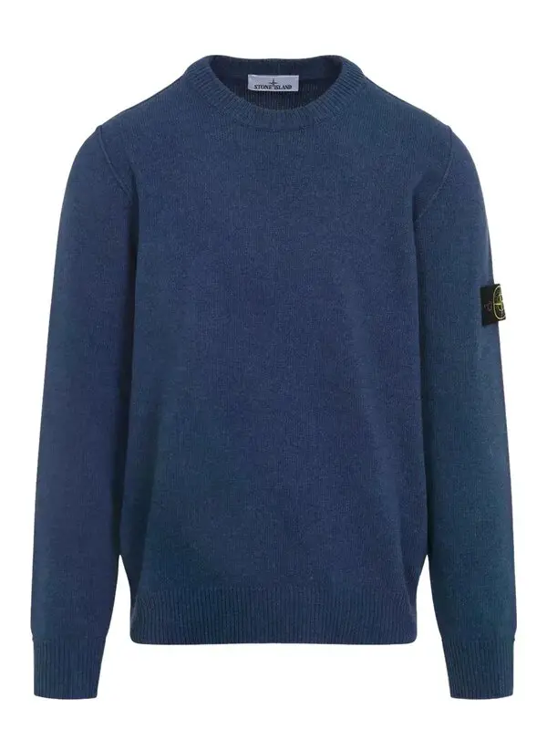 Stone Island Logo-patch Crew-neck Sweater - Blue