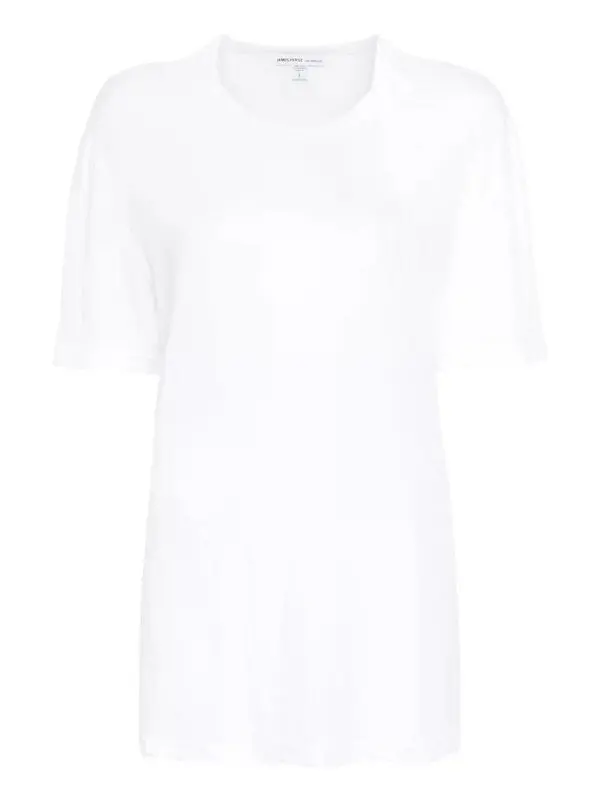 JAMES PERSE Scalloped Cotton T-shirt - White