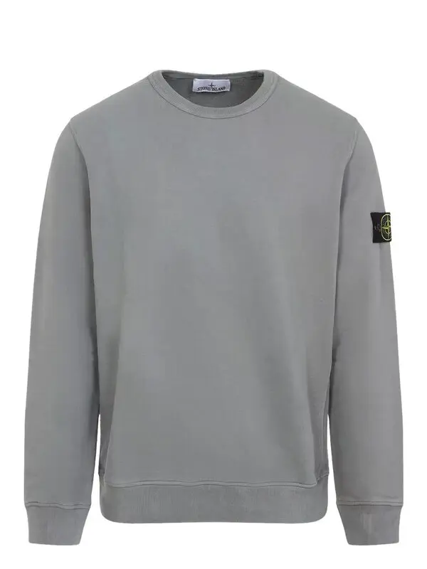 Stone Island Logo-patch Crew-neck Sweater - Grey