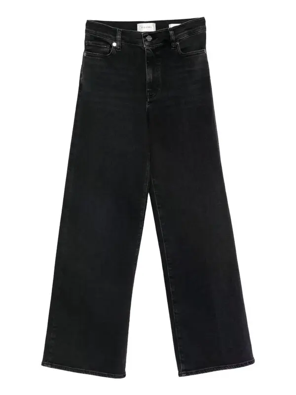 FRAME Five-pocket Wide-leg Jeans - Black