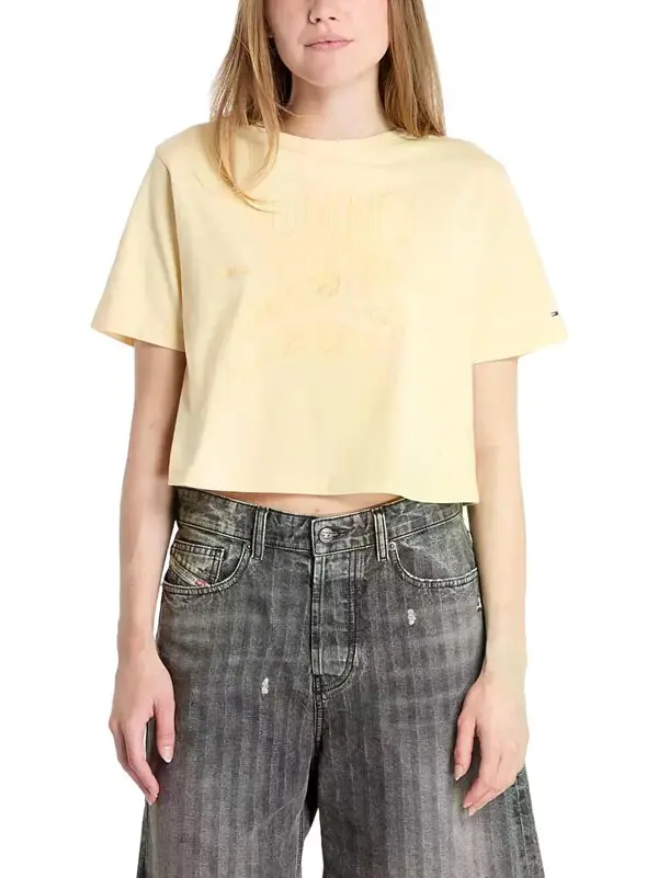 Tommy Hilfiger Embroidered-logo T-shirt - Yellow