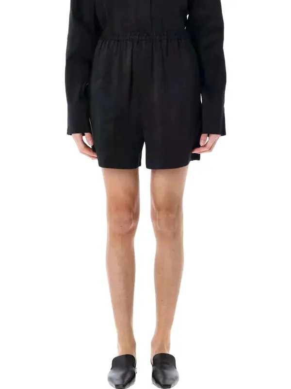 Loulou De Saison Adonia Elasticated-waistband Shorts - Black