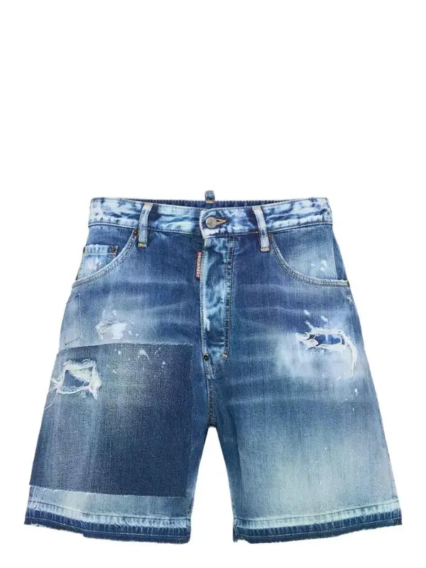 Dsquared2 Ripped Denim Shorts - Blue