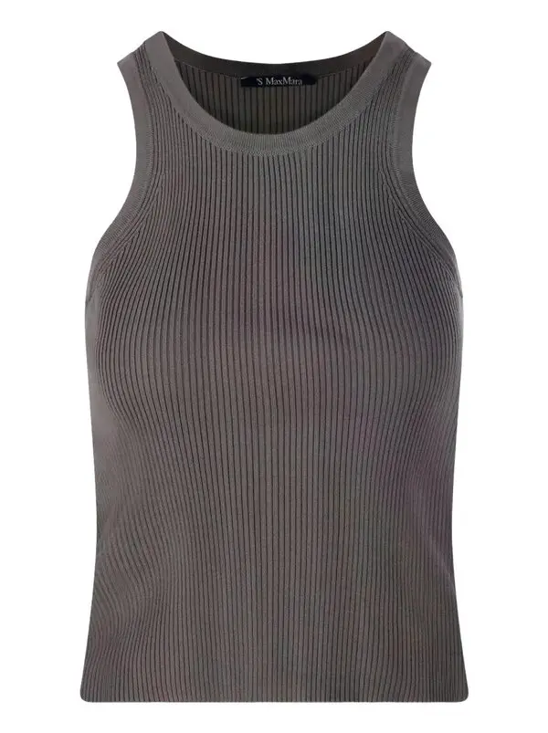 Max Mara Ribbed Sleeveless Top - Grey