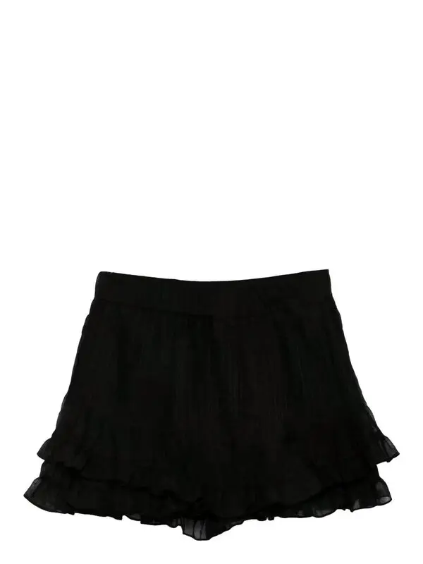 PNK Pleated Cotton Shorts - Black