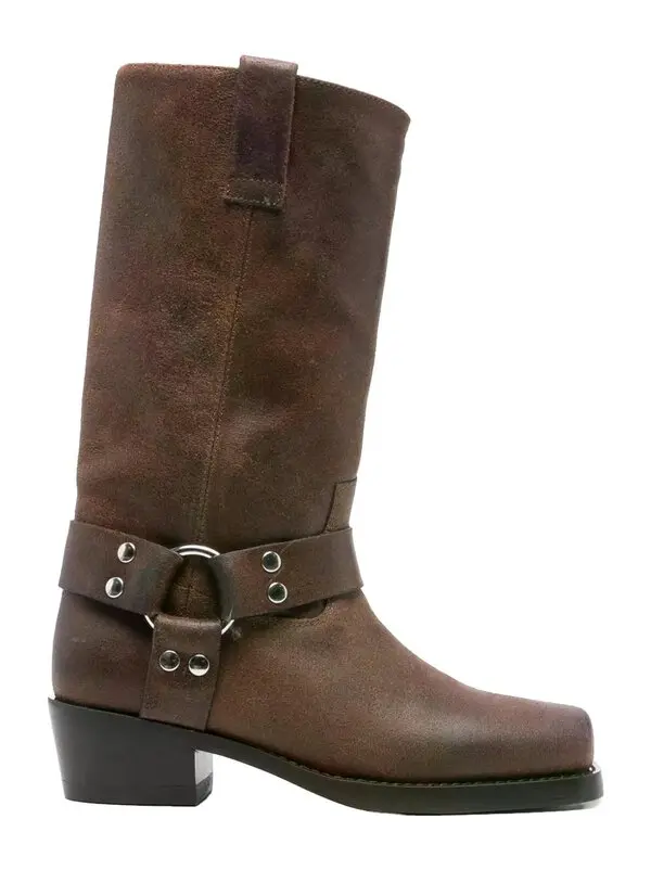 Paris Texas 45mm Buckle-strap Leather Mid-calf Boots - Brown