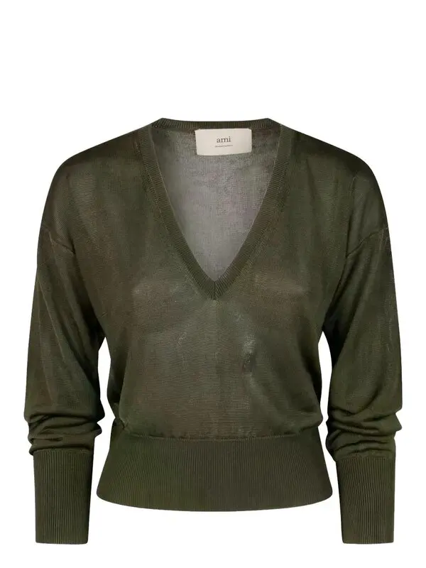 Ami V-neck Jumper - Green