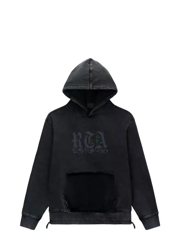 RtA Jordan Gothic-logo Hoodie - Black