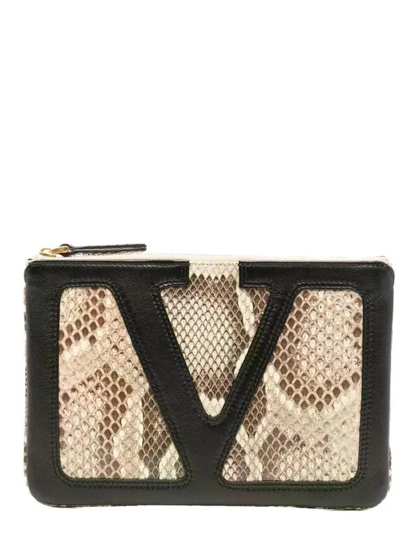 Valentino Garavani Viva Superstar Leather Clutch - Neutrals