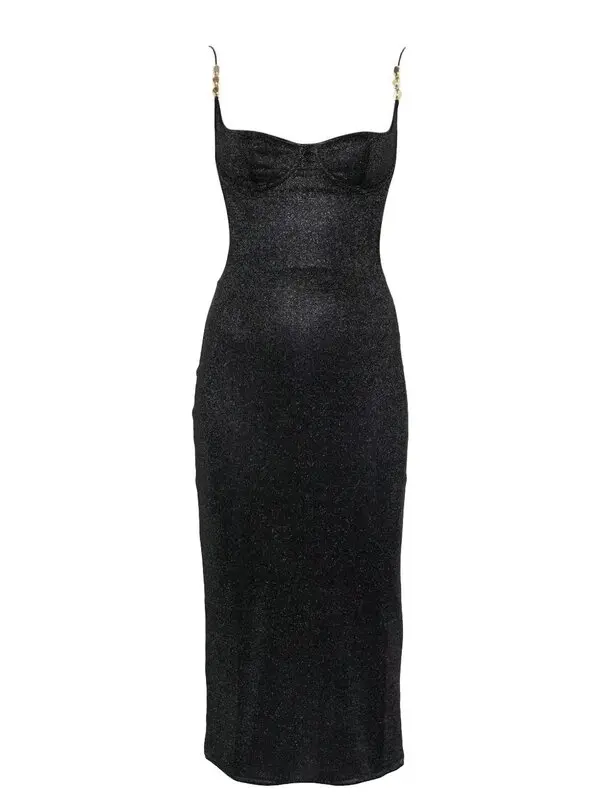 Oseree Glazed Lumière Dress - Black