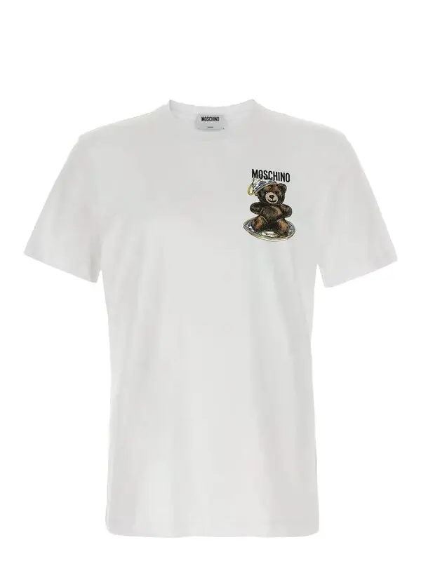 Moschino Teddy Bear-print Crewneck T-shirt - White