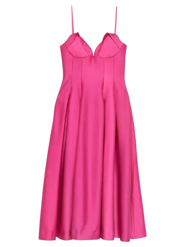 Rebecca Vallance Sweetheart-neck Pleated Dress - Pink