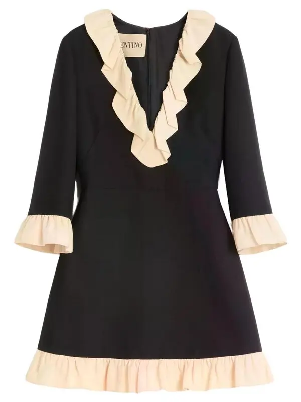 Valentino Garavani Ruffle-trim Mini Dress - Black