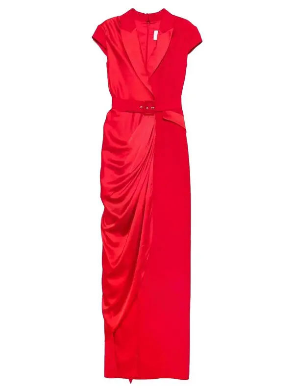 SILK LOVE & LACE Asymmetric Dress - Red