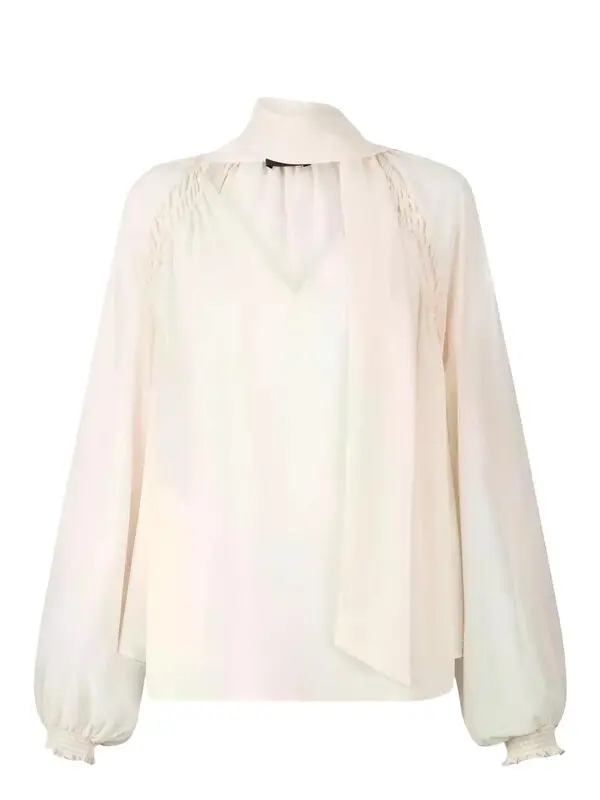 Liu Jo Raglan-sleeve Scarf-collar Blouse - White