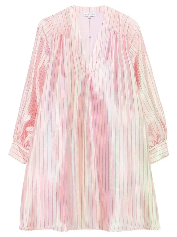 Stine Goya Yorando Stripe V-neck Dress - Pink