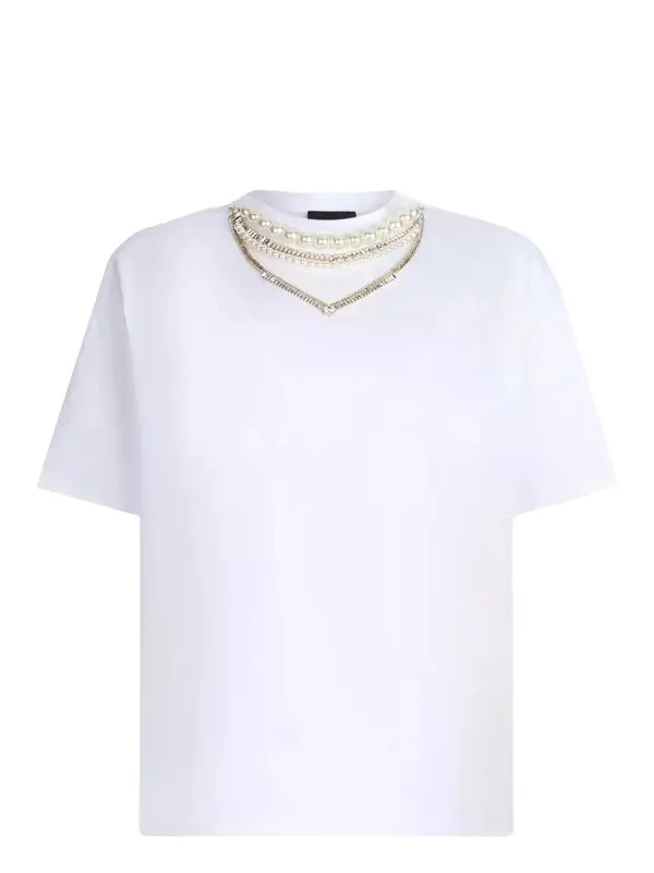 Liu Jo Rhinestone-embellished T-shirt - White