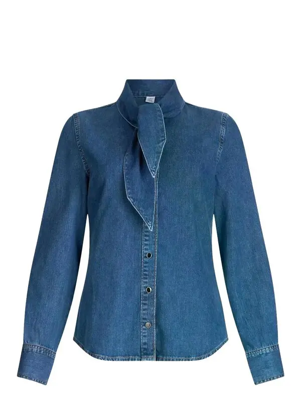 Liu Jo Denim Scarf Collar Shirt - Blue