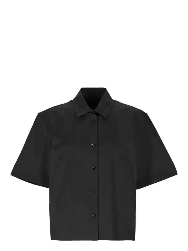 THELATEST Short-sleeve Button-up Shirt - Black