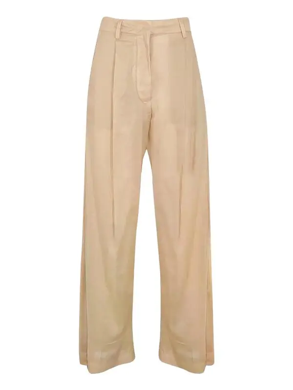 THELATEST Pleated Wide Leg Trousers - Neutrals