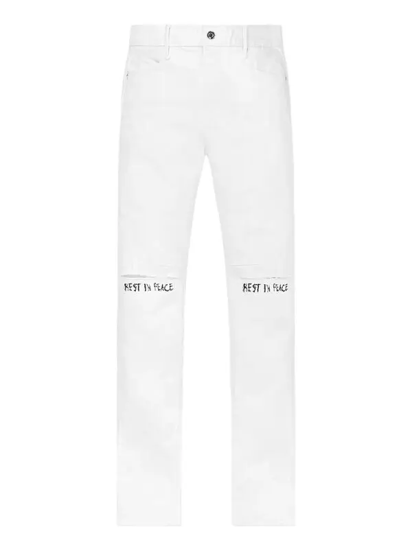 RtA Bryant Rest In Peace Skinny Jeans - White