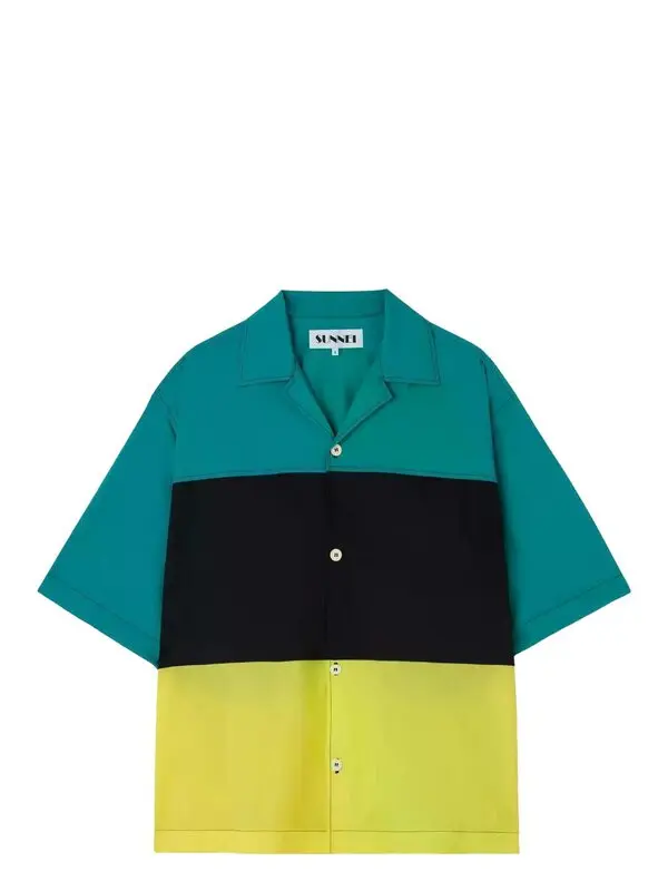 Sunnei Panelled Short-sleeve Shirt - Black