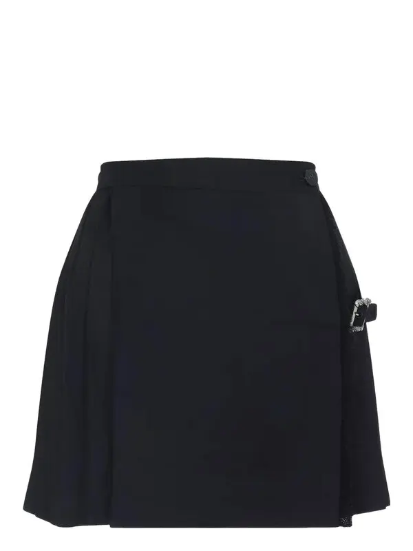 Enfants Riches Déprimés Pleated Mini Skirt With Buckle Fastening - Black