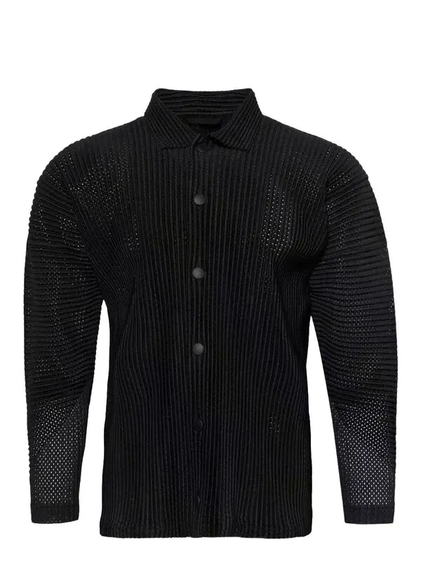 Issey Miyake Pleated Shirt Jacket - Black